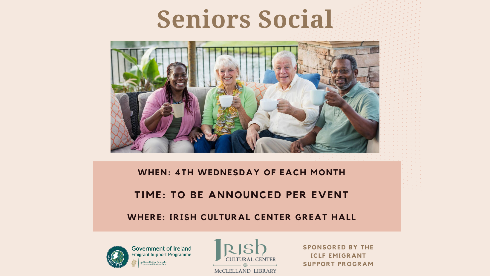 Senior Social Events | Irish Cultural Center and McClelland Library